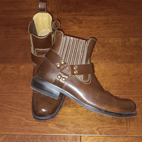 jf j.ferrar | Shoes | Jf Jferrar Mens Brown Faux Leather Chelsea ...